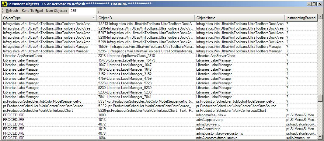 Show Persistent Objects of ABL Session | The OpenEdge Hive